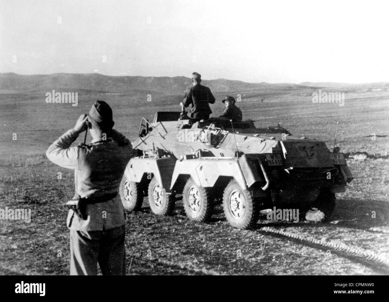 German armored reconnaissance vehicle in Tunisia, 1943 Stock Photo - Alamy