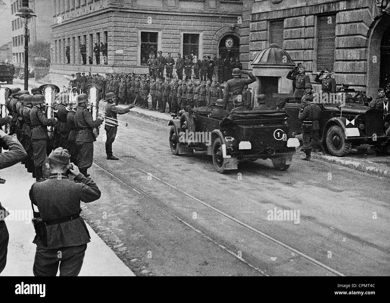 Parade of German soldiers on the birthday of Adolf Hitler, 1941 Stock ...