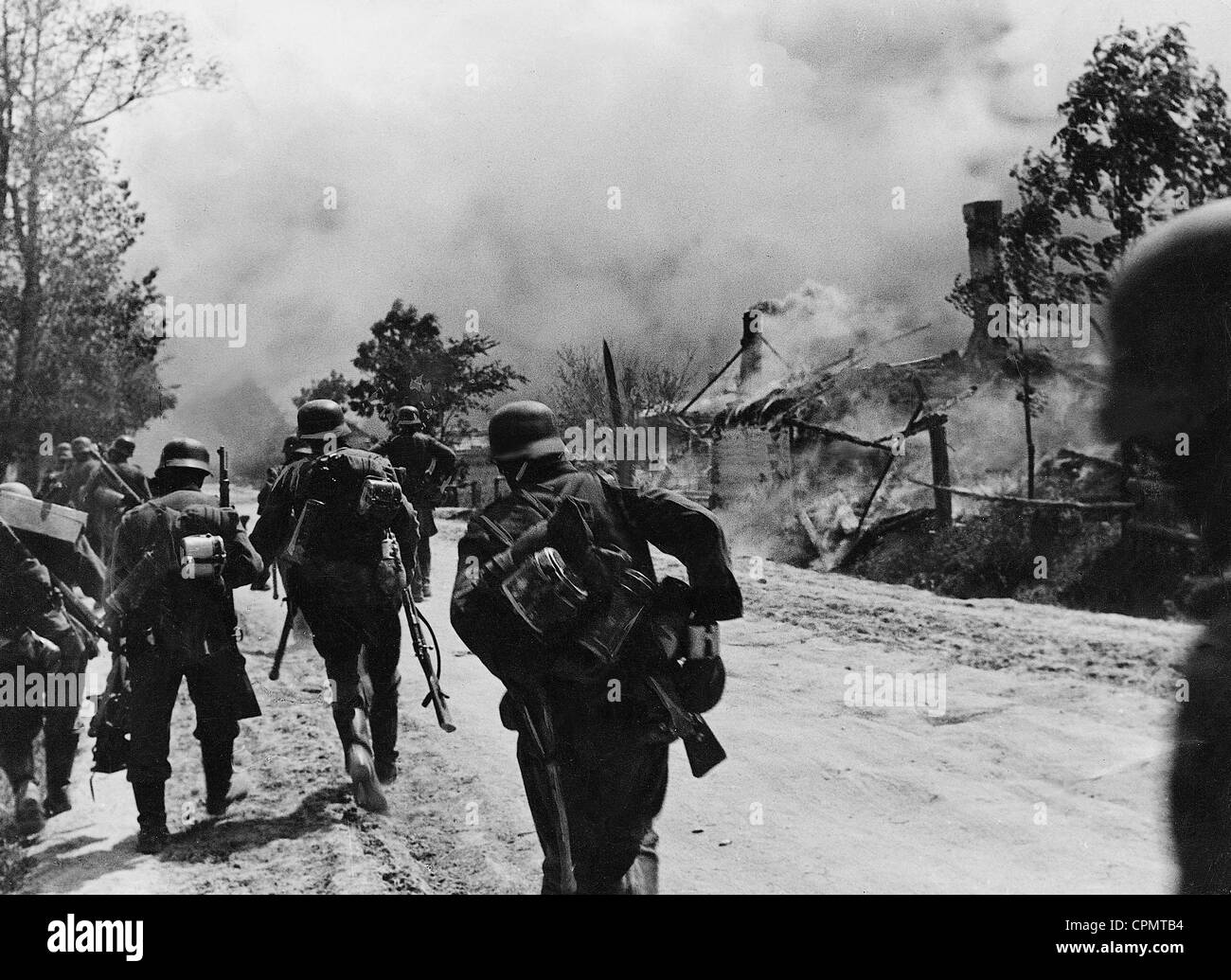 German Soldiers Fighting In A Village High Resolution Stock Photography ...