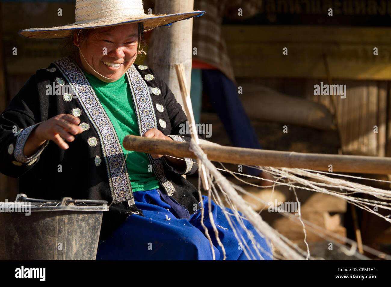 Spinning hemp fiber Stock Photo - Alamy
