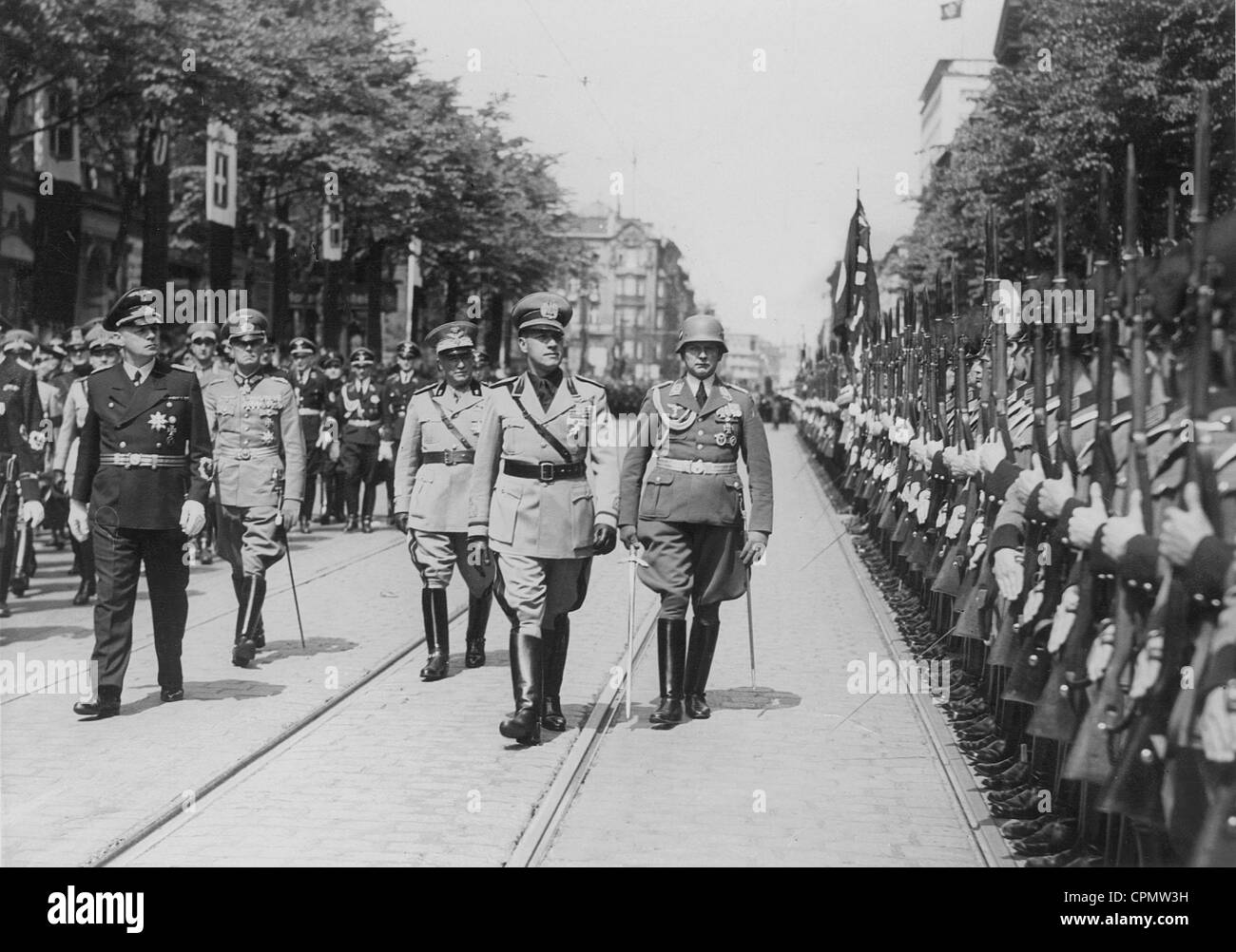 Joachim von Ribbentrop with Count Galeazzo in Berlin, 1939 Stock Photo ...