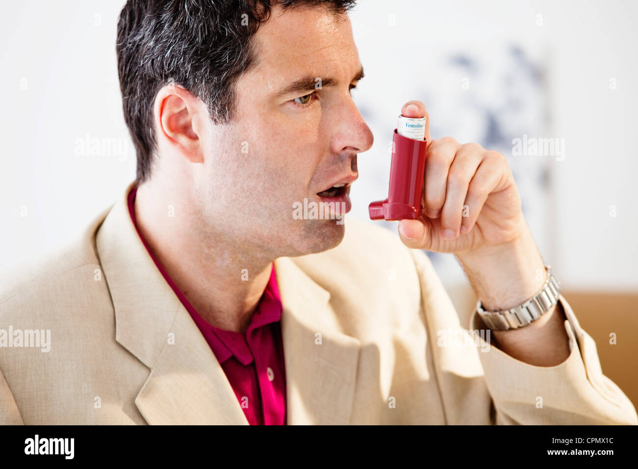 ASTHMA TREATMENT, MAN Stock Photo - Alamy
