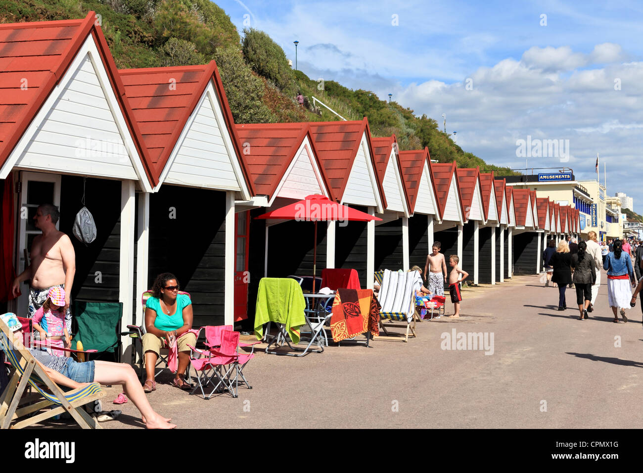 Beach huts bournemouth promenade england hi-res stock photography and ...