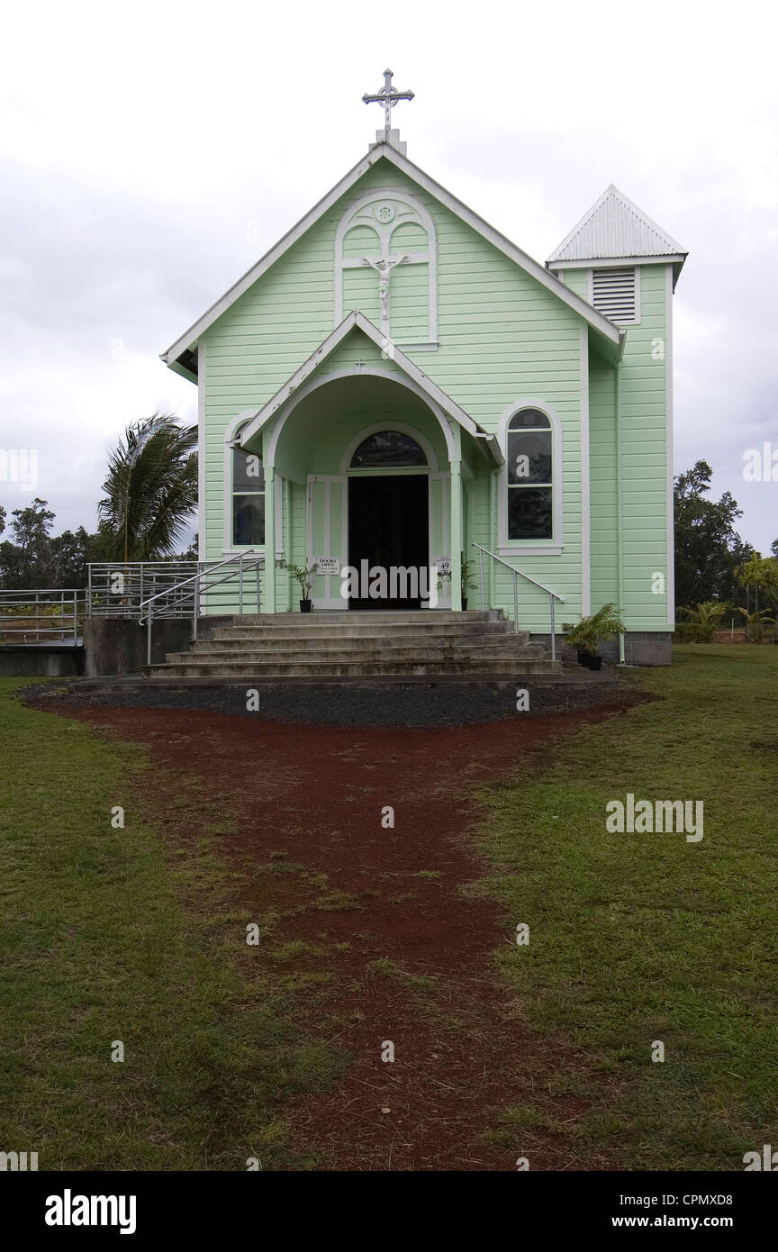 Elk284-2216 Hawaii, HI, Puna District, Star of the Sea Painted Church ...