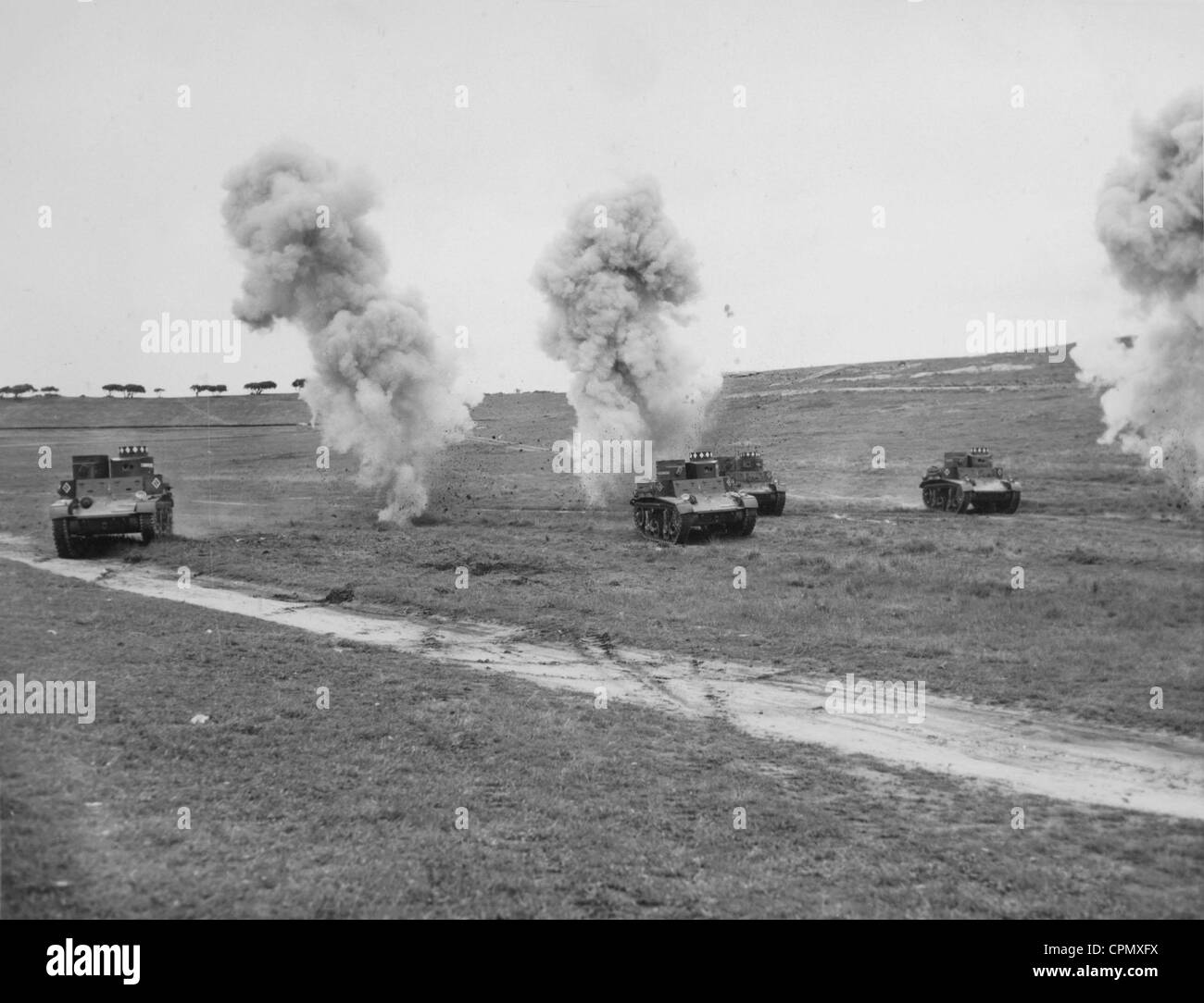 American tanks on maneuvers, 1940 Stock Photo - Alamy