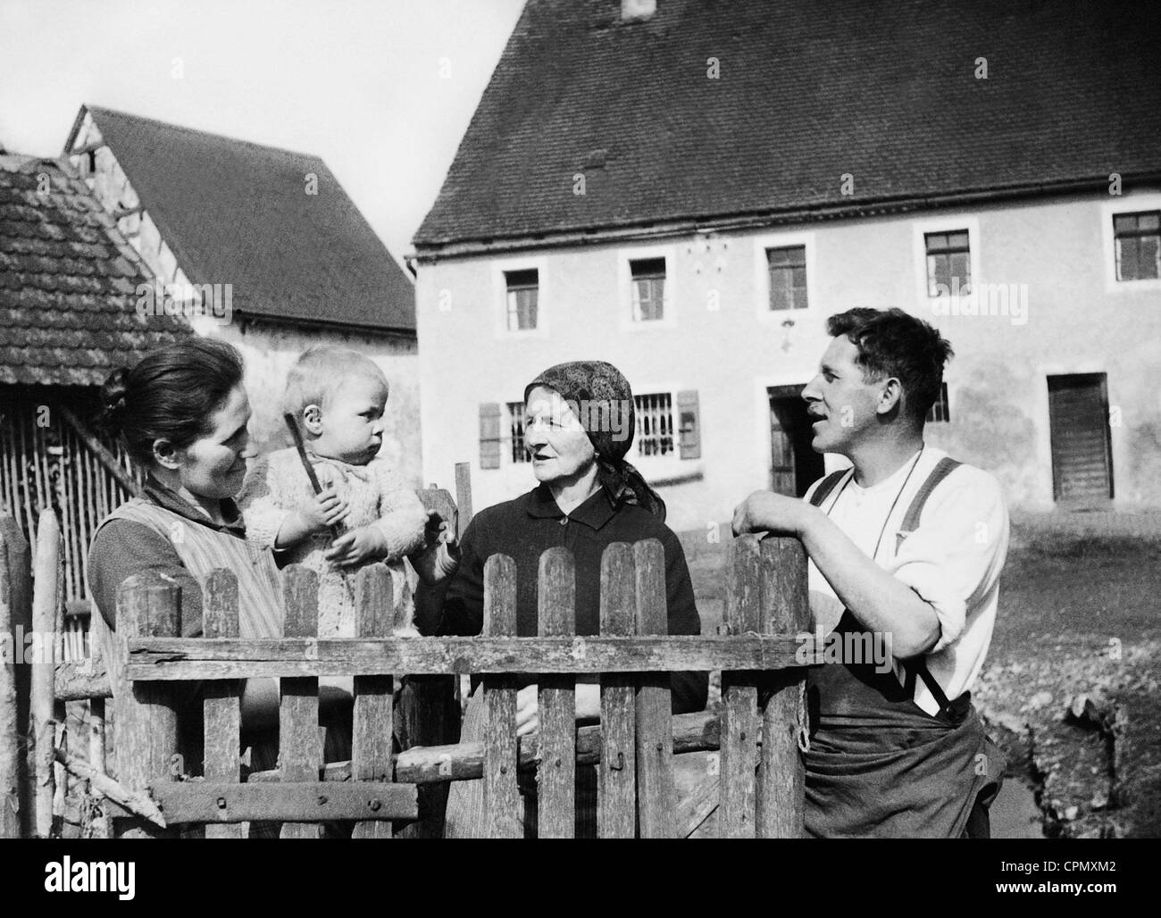 Three generations of a farming family, 1934 Stock Photo - Alamy