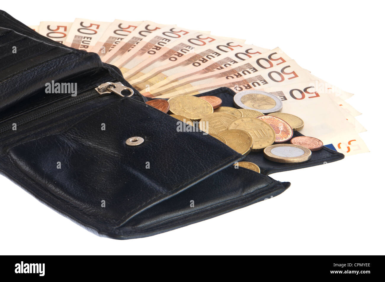 Full wallet on white background Stock Photo - Alamy