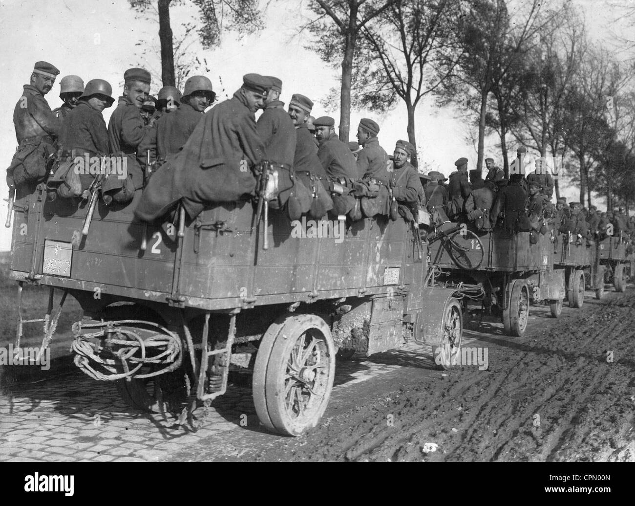German soldiers on a truck on the Western Front, 1917 Stock Photo - Alamy