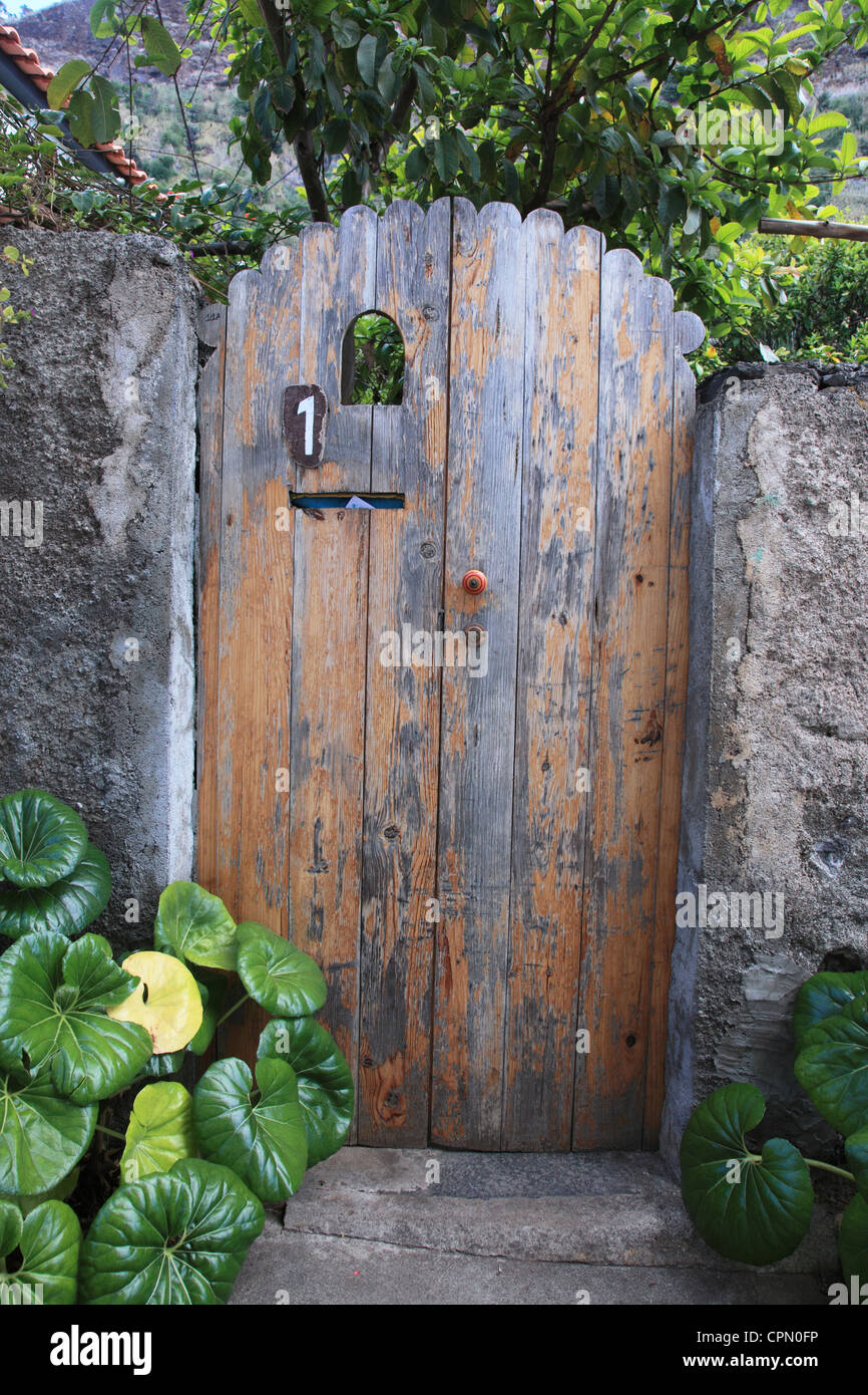 wooden gate at Jardim do Mar, Madeira, Portugal, Europe. Photo by Willy ...