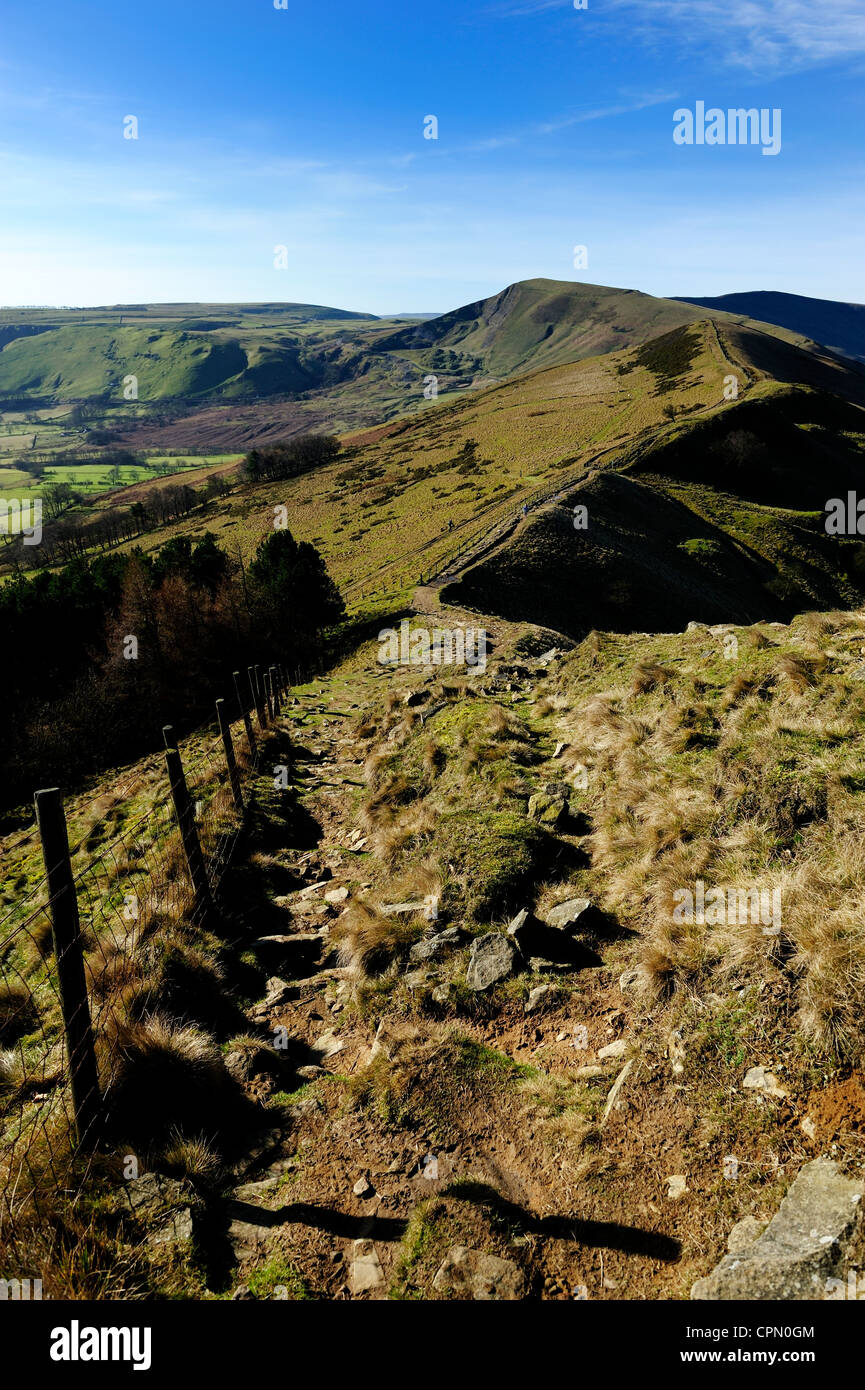 mam tor walk derbyshire england uk Stock Photo - Alamy