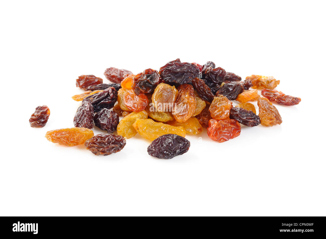 dry raisin on white background Stock Photo - Alamy