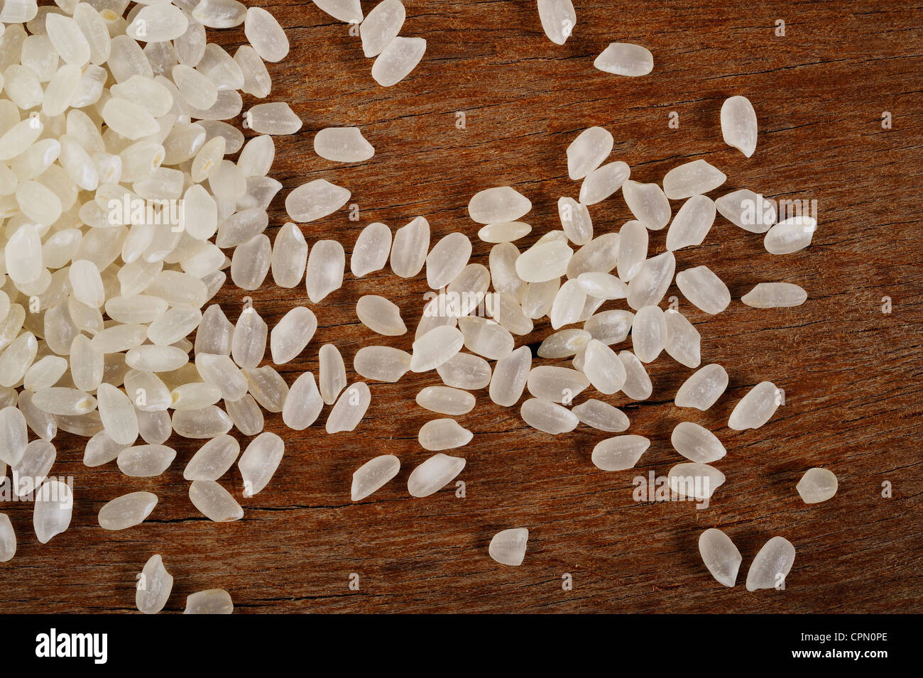 japanese rice on wood background Stock Photo - Alamy