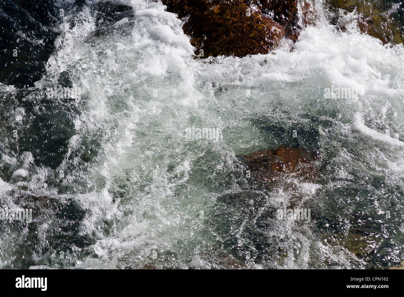 Summit County, Colorado: Ten-Mile Creek cascades over rocks as it flows ...