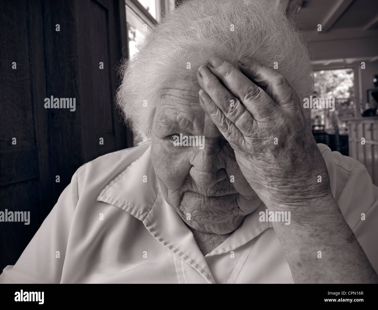 Worried old person hi-res stock photography and images - Alamy