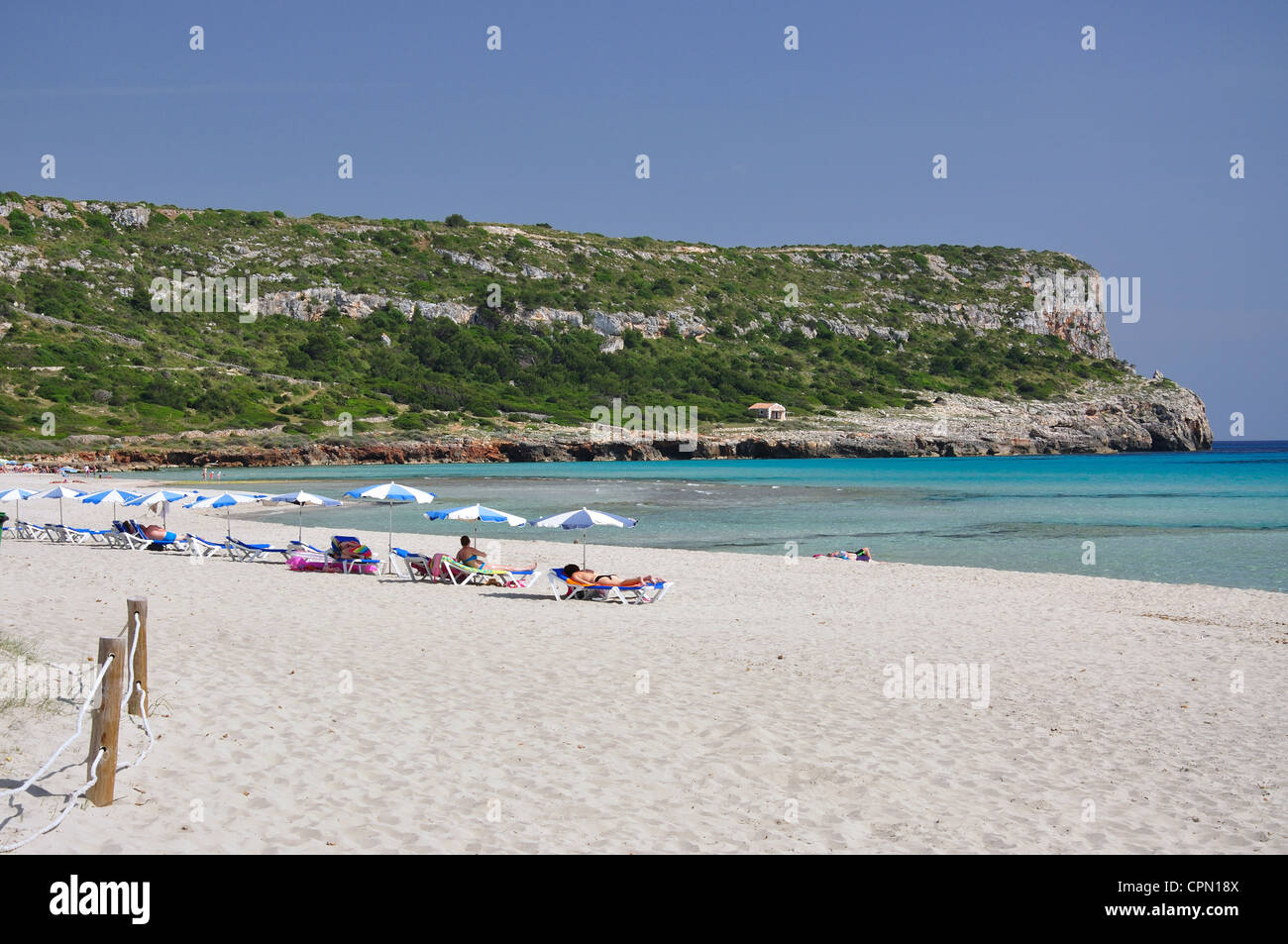 Platja de Son Bou, Son Bou, Menorca, Balearic Islands, Spain Stock ...