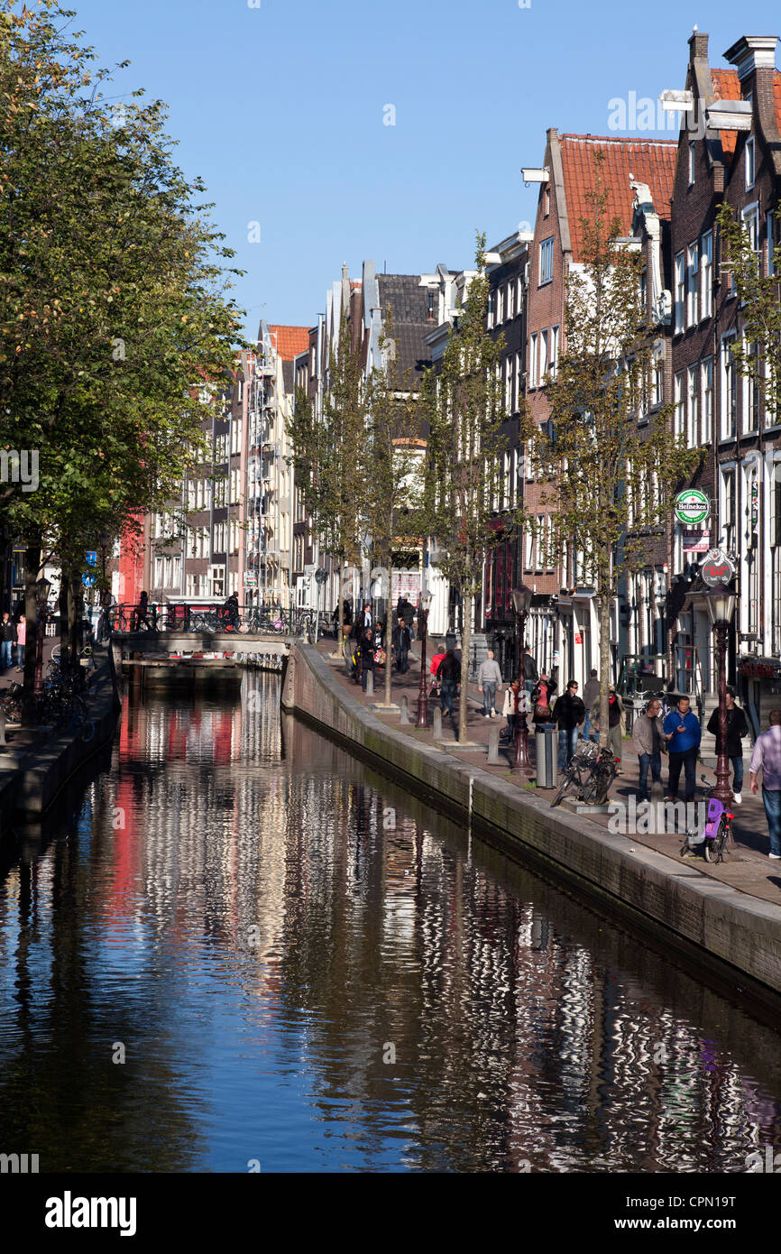 Reflections along one of Amsterdam's Old Town area canals Stock Photo ...