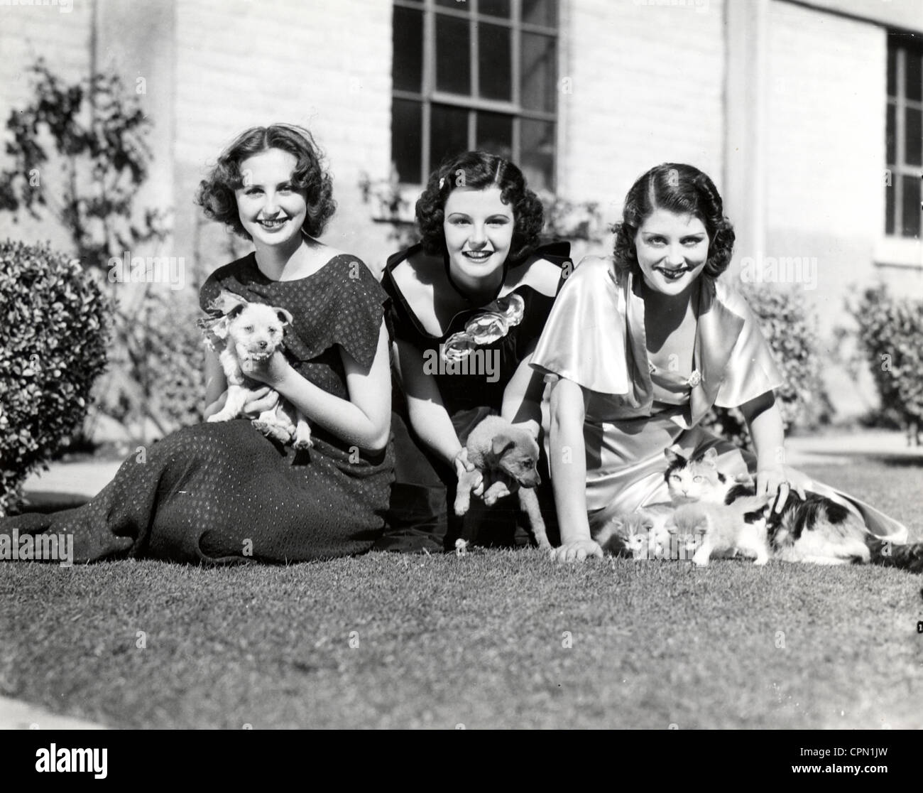 Three Gorgeous Actresses Each with Pets Stock Photo - Alamy