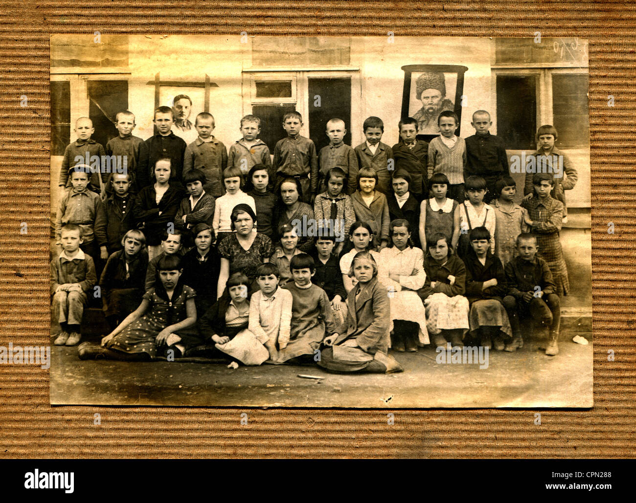 USSR - CIRCA 1936: An antique photo shows pupils from third grade ...
