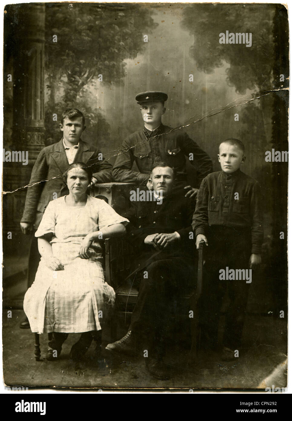 USSR - CIRCA 1930s: An antique photo shows family, USSR, 1930s Stock ...