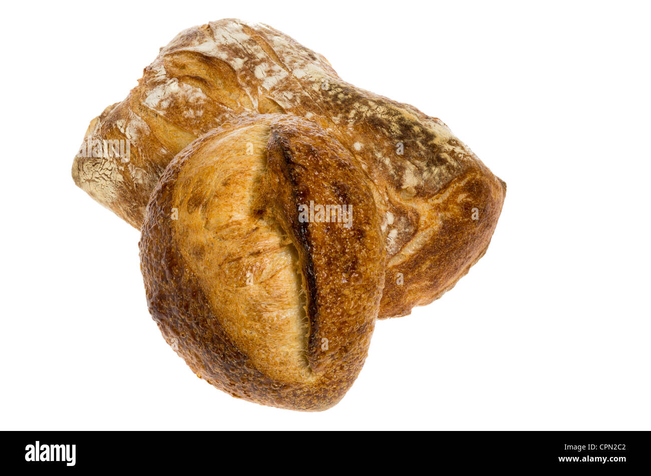 Two loaves of bread isolated on white Stock Photo - Alamy