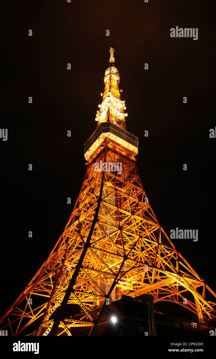TOKYO, JAPAN, 24th May, 2012. Tokyo Tower, lighted orange at night, is ...
