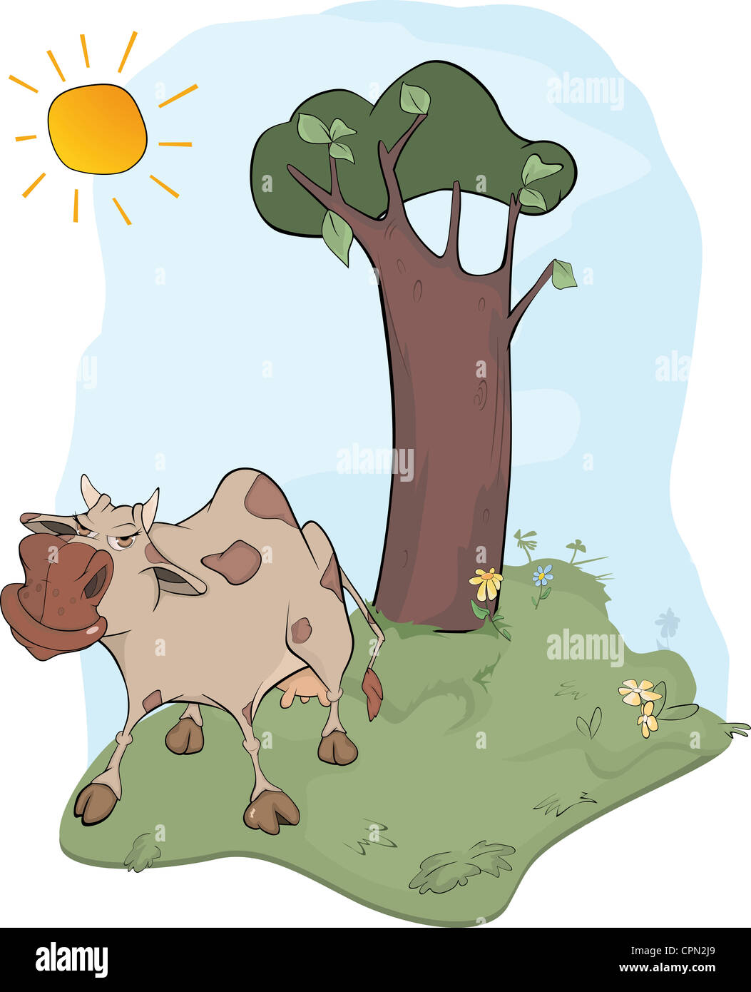 Cow field drawing hi-res stock photography and images - Alamy