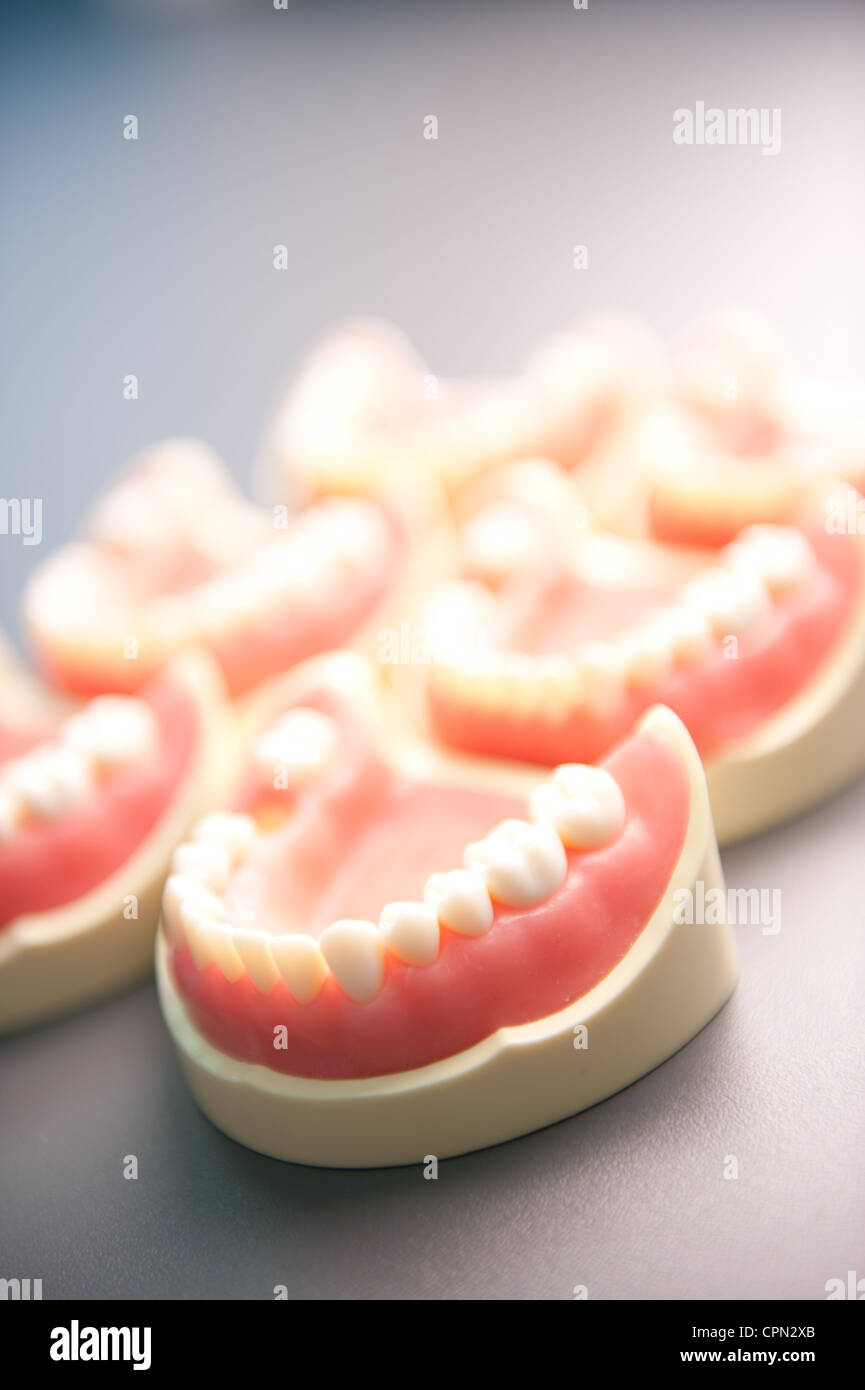Groups of false teeth at a university Stock Photo - Alamy