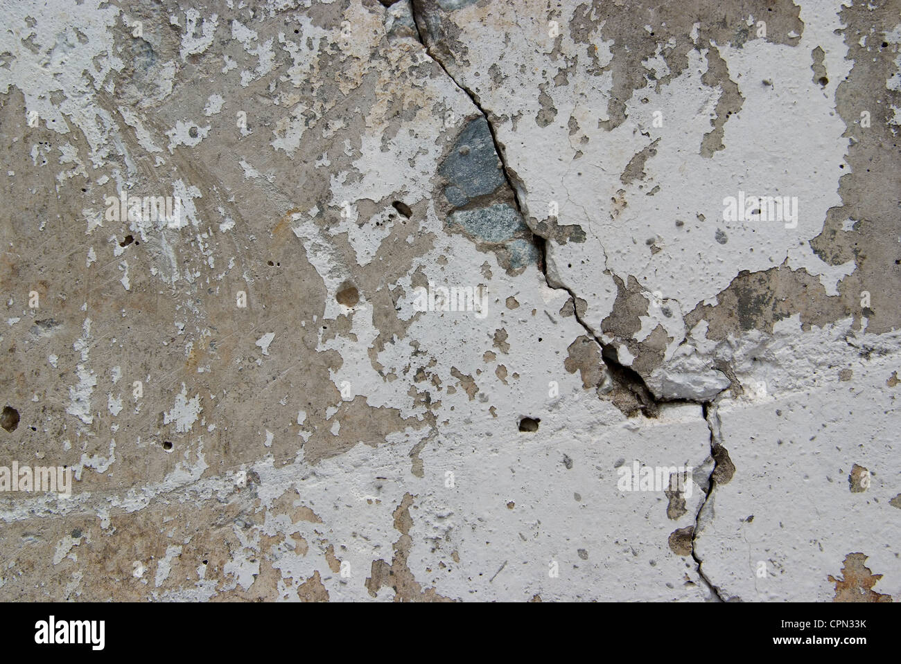 Texture of old weathered concrete wall with rusty warning stripes Stock ...