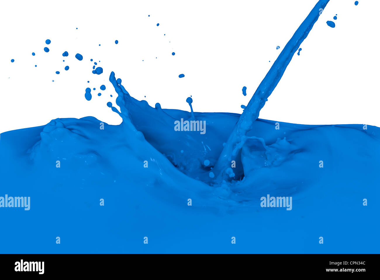 blue paint splashing isolated on white Stock Photo - Alamy