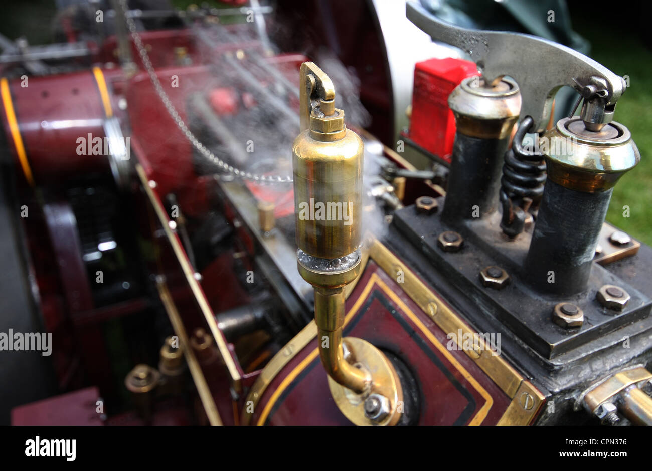 Whistle and steam on a scale model traction engine Stock Photo - Alamy
