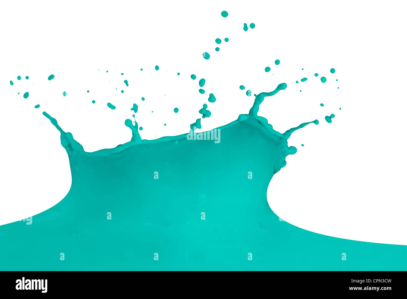 green paint splashing isolated on white Stock Photo - Alamy
