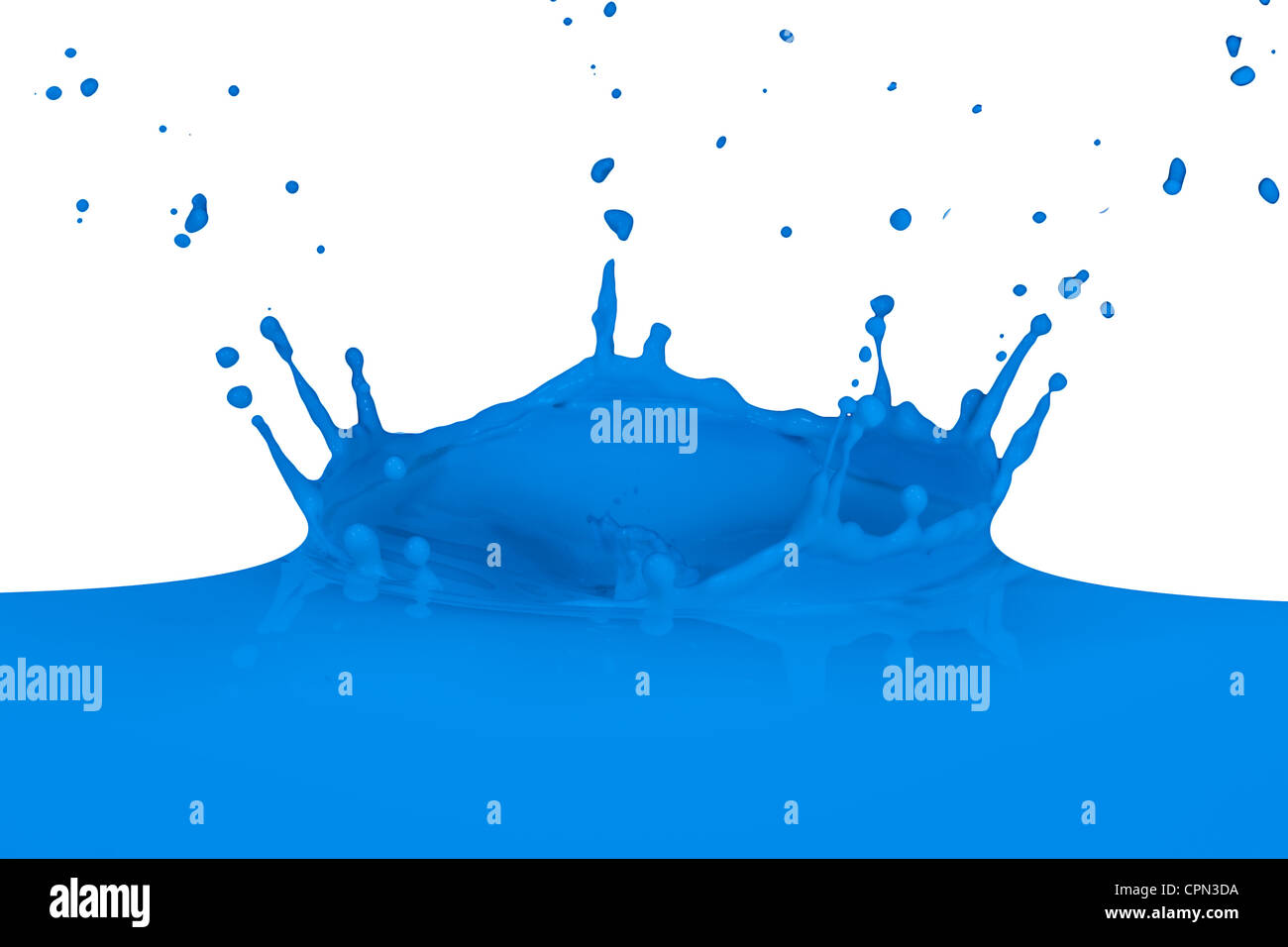 blue paint splashing isolated on white Stock Photo - Alamy