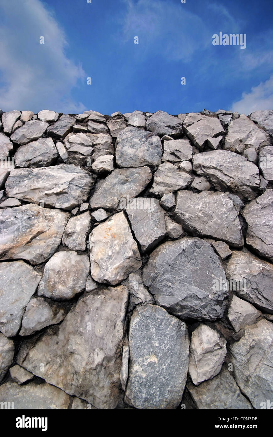 Sky and Stone wall background Stock Photo - Alamy