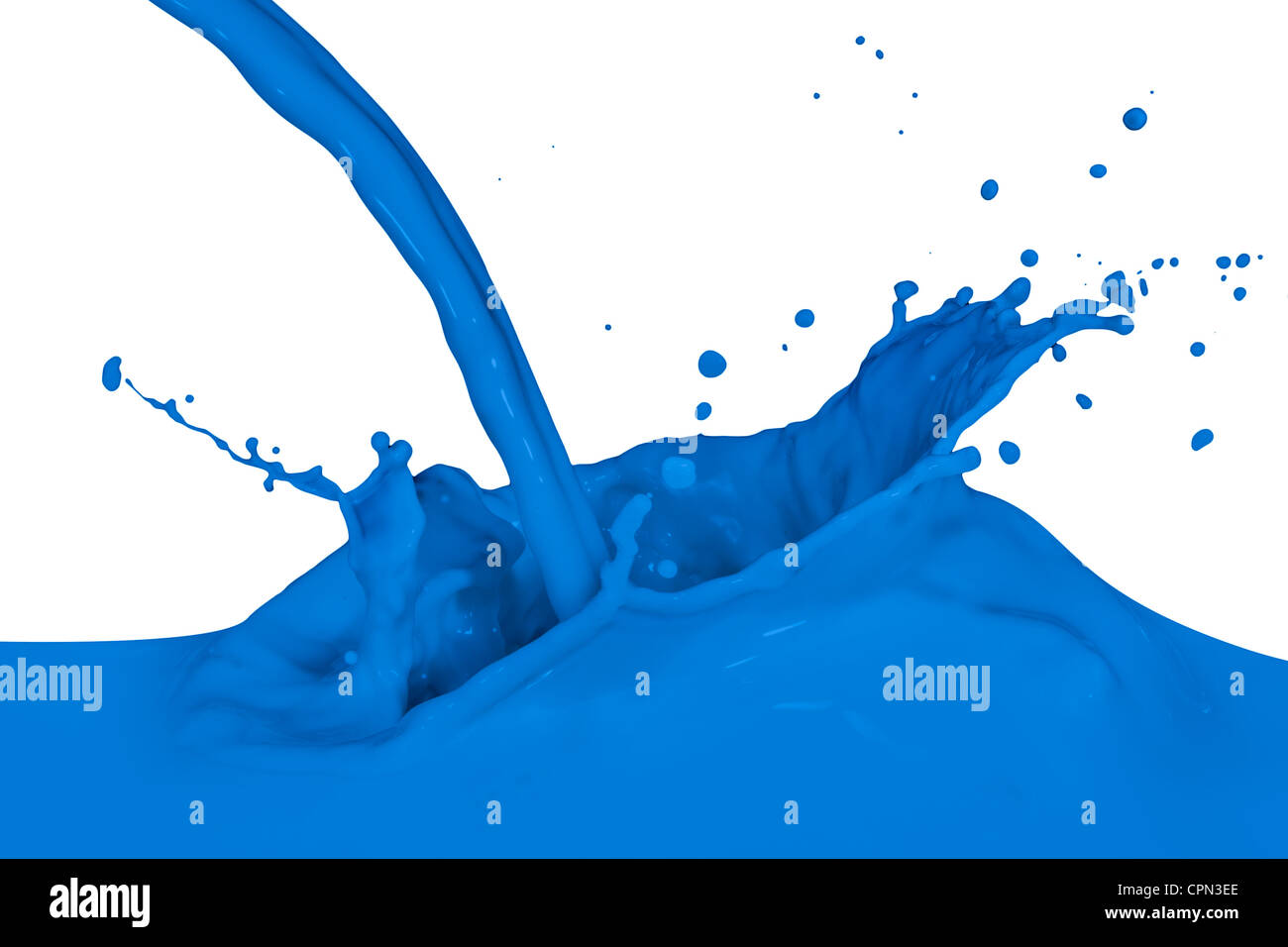 blue paint splashing isolated on white Stock Photo - Alamy