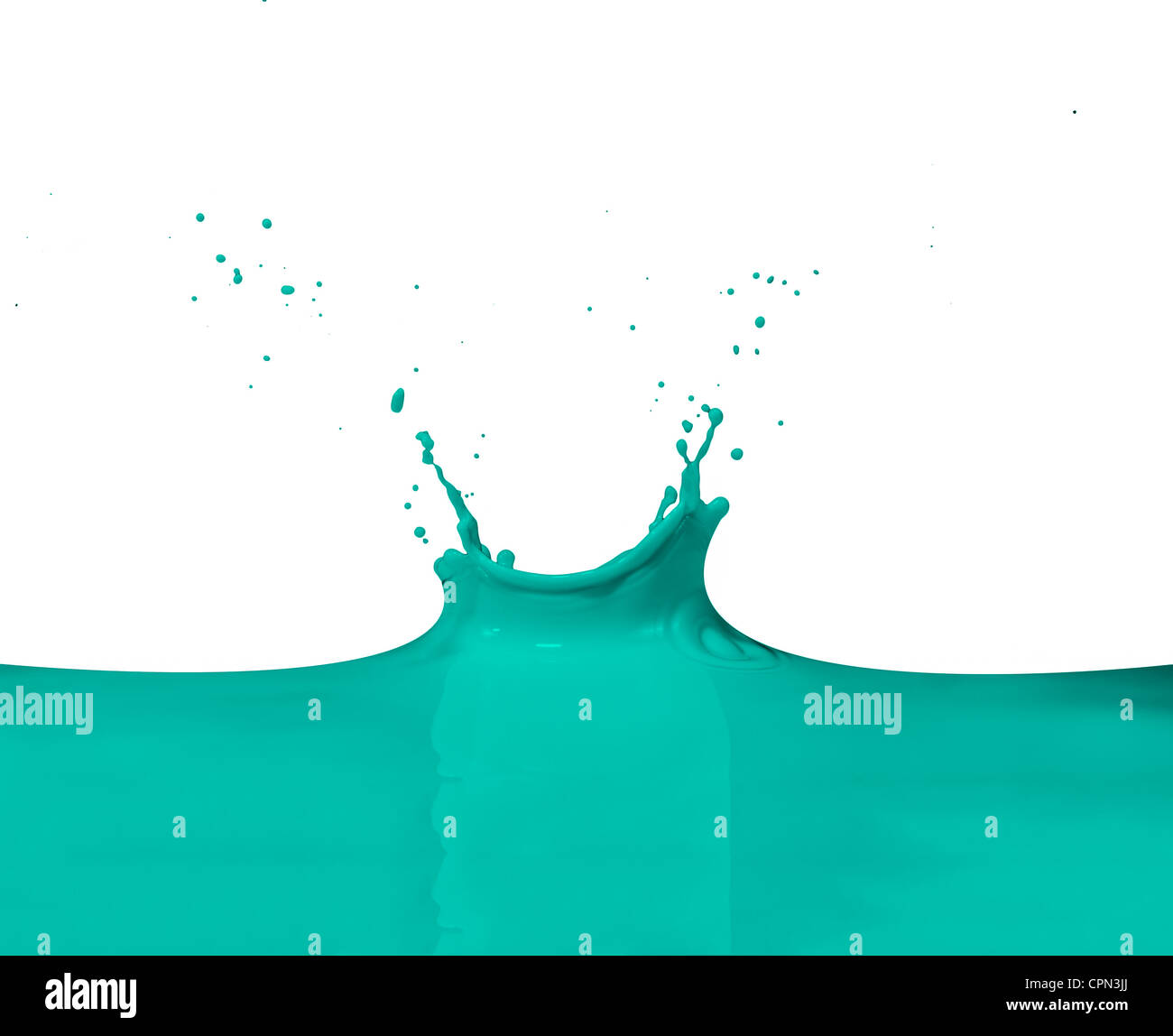 green paint splashing isolated on white Stock Photo - Alamy