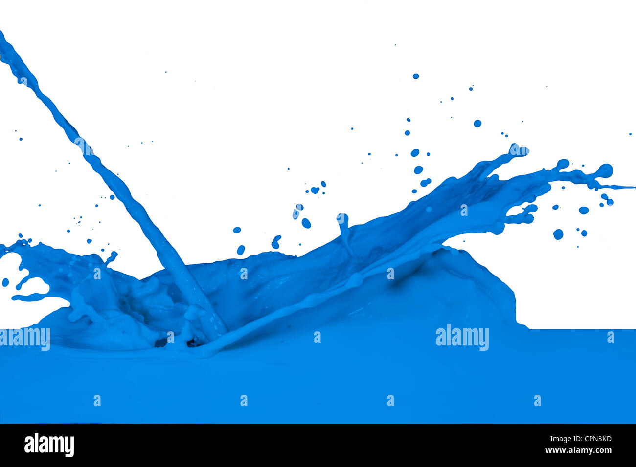 blue paint splashing isolated on white Stock Photo - Alamy