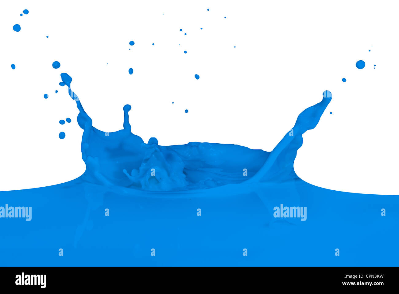 blue paint splashing isolated on white Stock Photo - Alamy