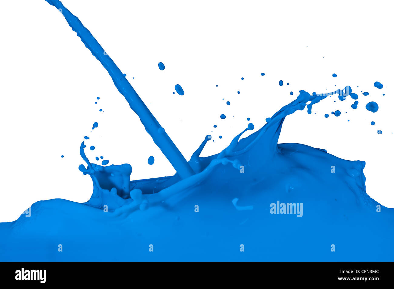 blue paint splashing isolated on white Stock Photo - Alamy