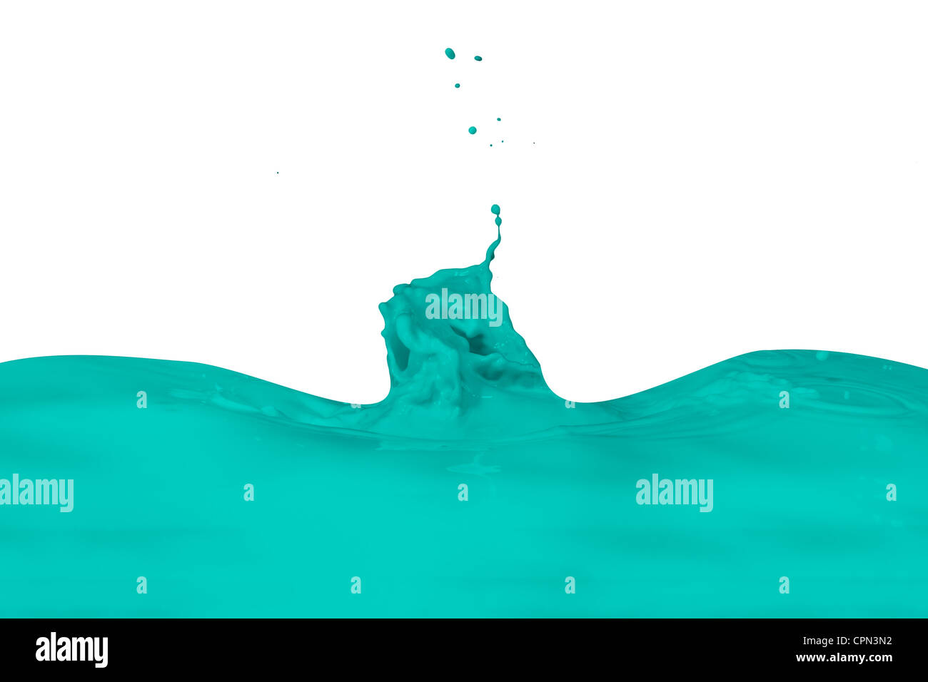 green paint splashing isolated on white Stock Photo - Alamy