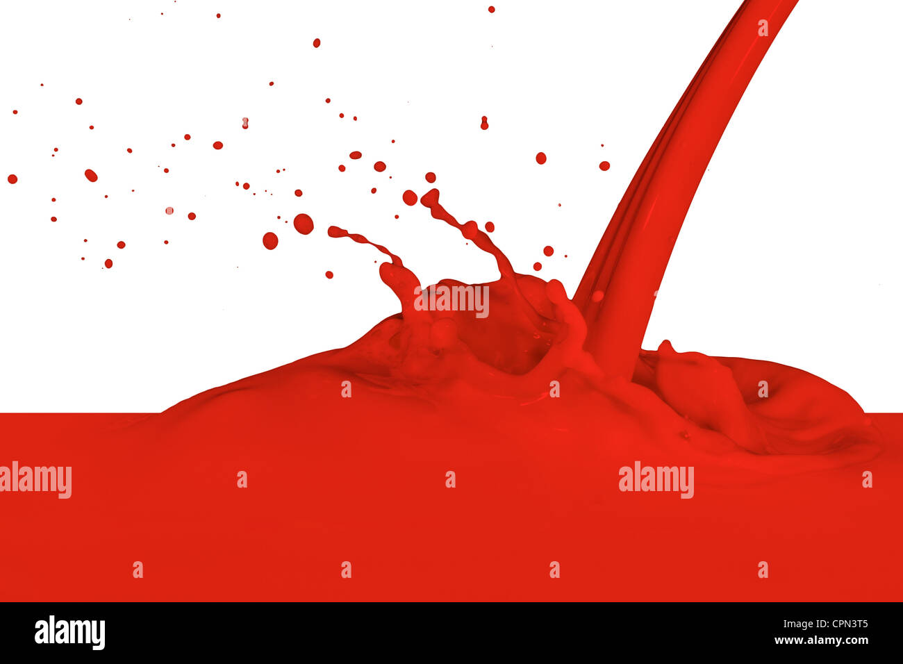 red paint splashing isolated on white Stock Photo - Alamy