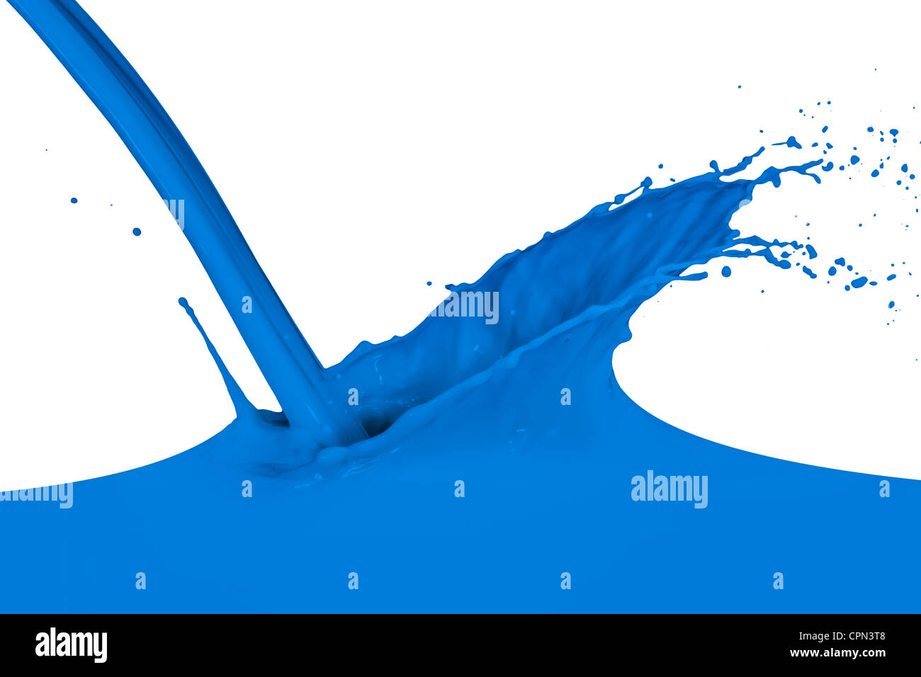 blue paint splashing isolated on white Stock Photo - Alamy