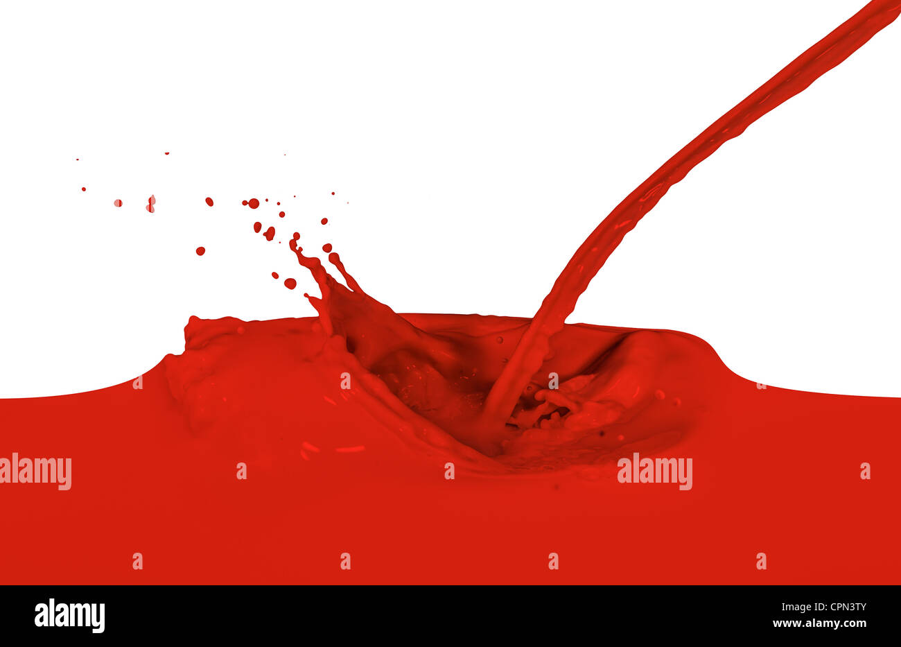 red paint splashing isolated on white Stock Photo - Alamy