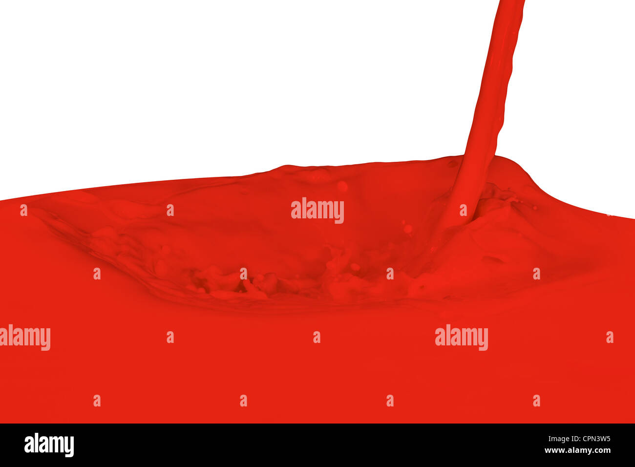 red paint splashing isolated on white Stock Photo - Alamy