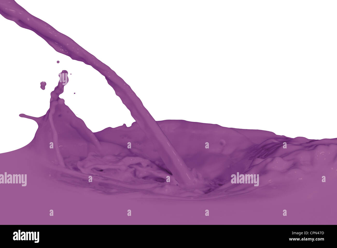 violet paint splashing isolated on white Stock Photo - Alamy