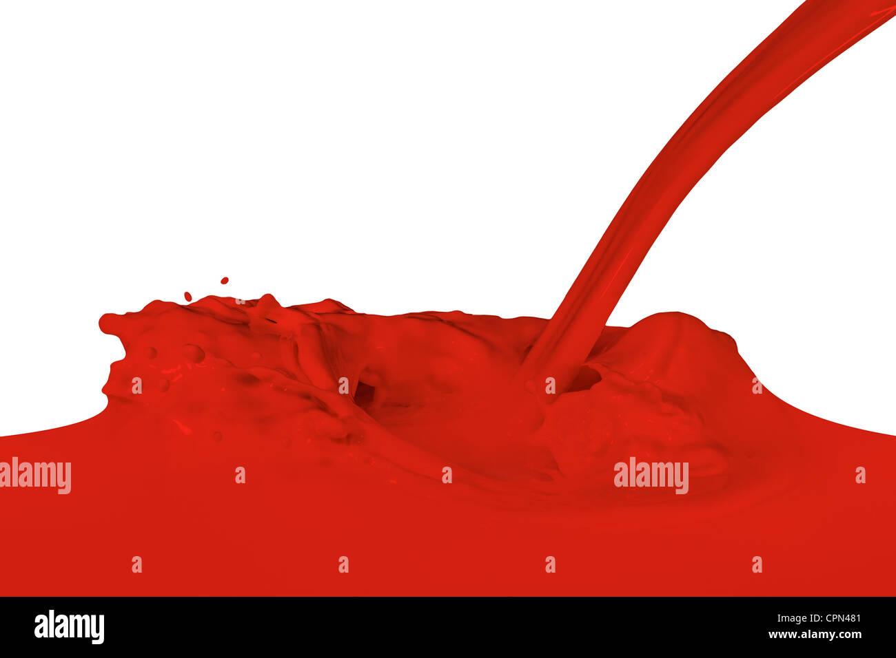 red paint splashing isolated on white Stock Photo - Alamy