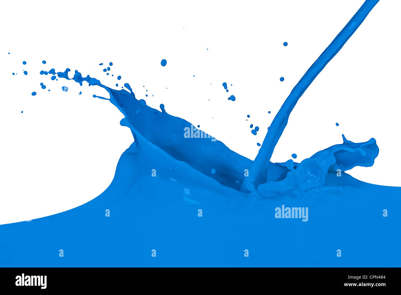 blue paint splashing isolated on white Stock Photo - Alamy