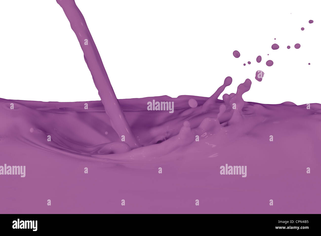 violet paint splashing isolated on white Stock Photo - Alamy