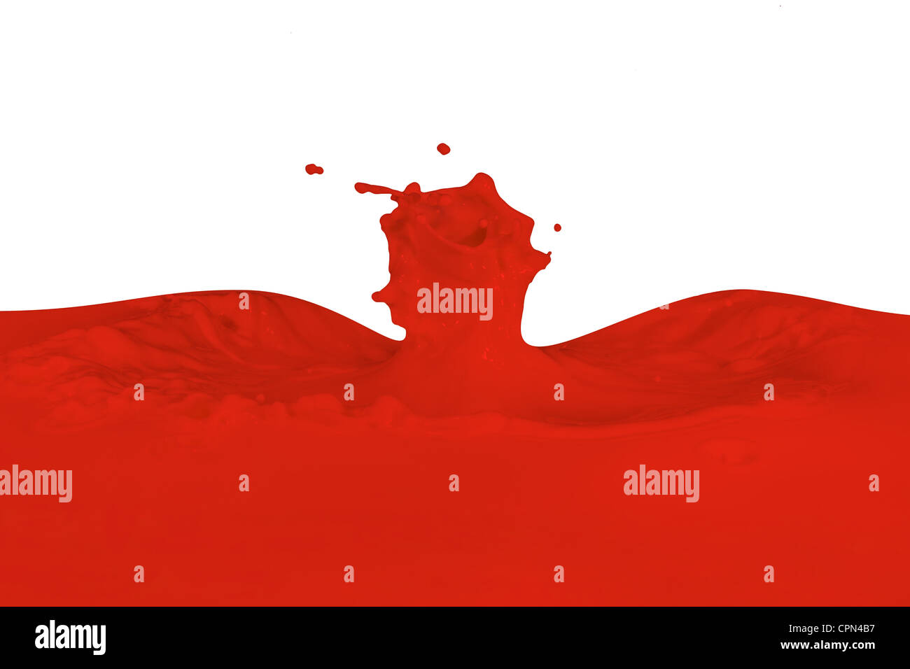 red paint splashing isolated on white Stock Photo - Alamy