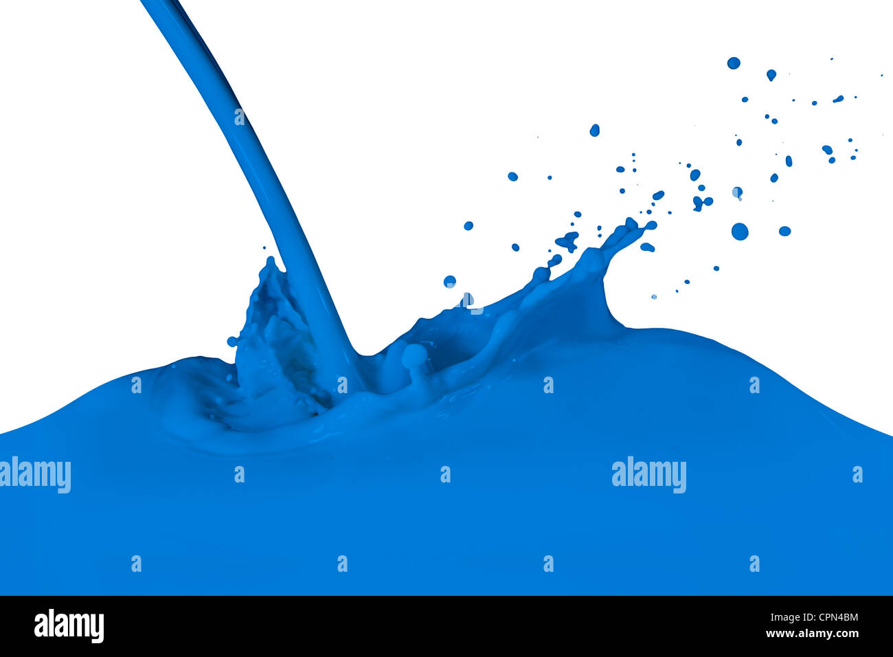 blue paint splashing isolated on white Stock Photo - Alamy