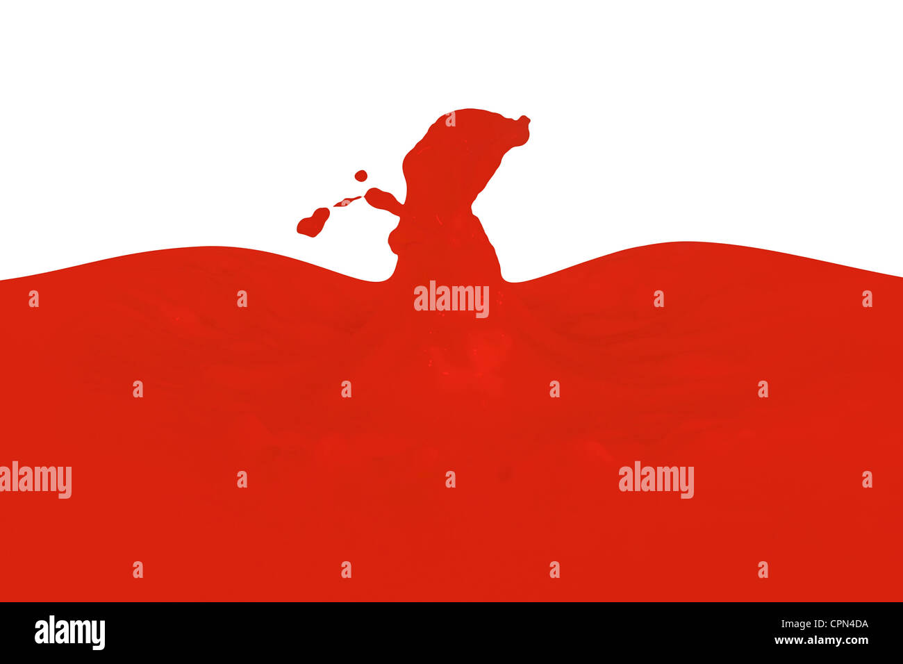 red paint splashing isolated on white Stock Photo - Alamy